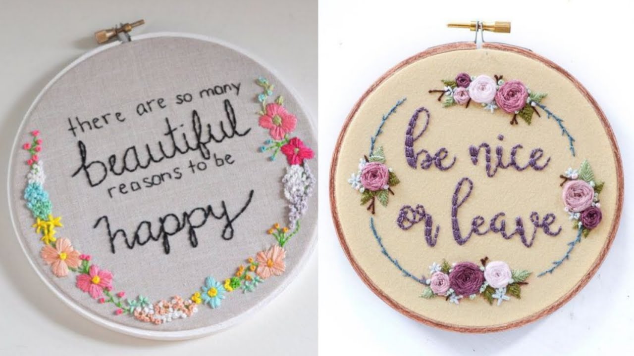 Hand Embroidery||Unique written word hand embroidery designs - YouTube