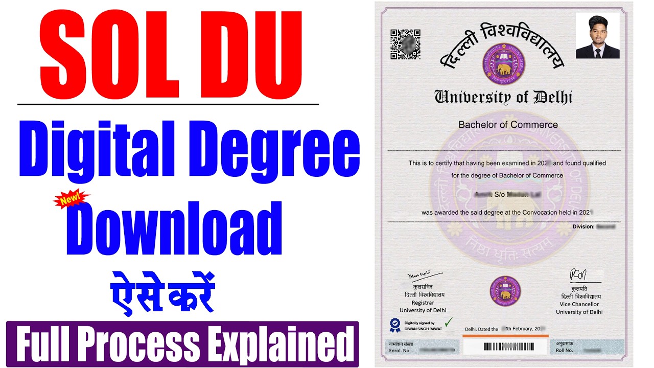 SOL DU Digital Degree Download Kaise Kare 2026 | How to Download SOL ...