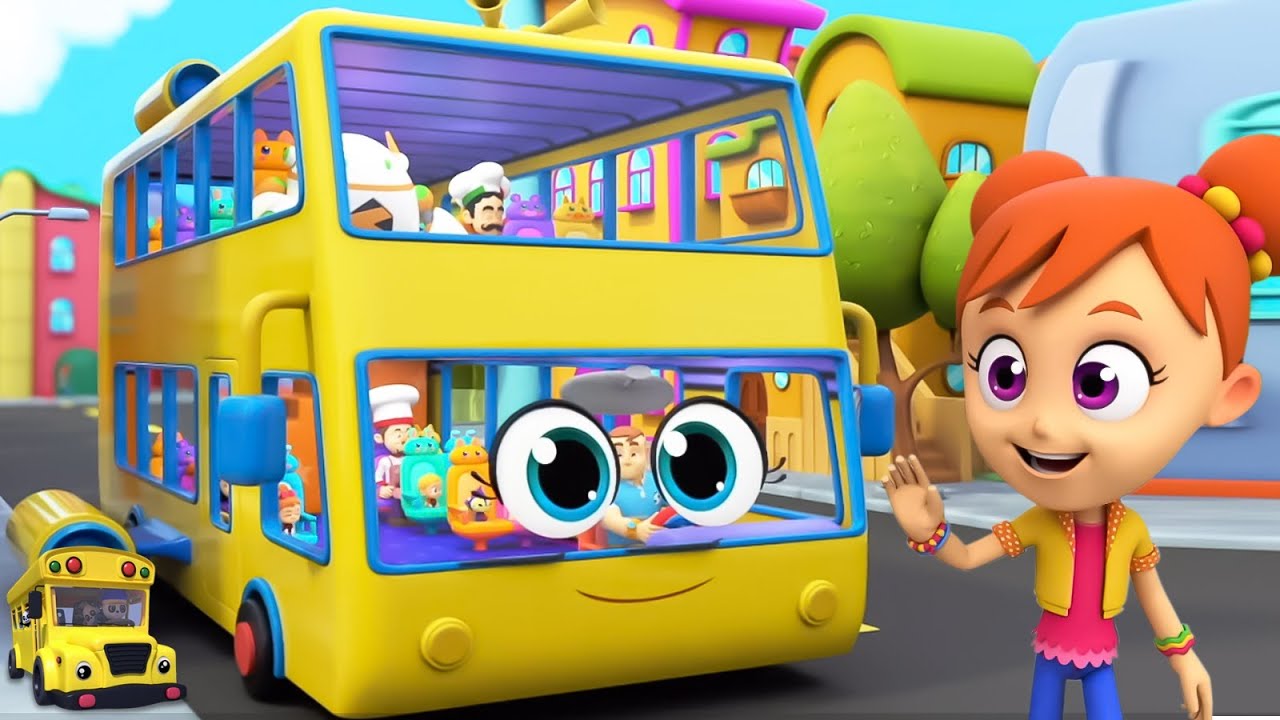 Wheels on the Bus in Hindi, बस के पहिए घूमे गोल गोल गोल, Chotey Ki Car ...