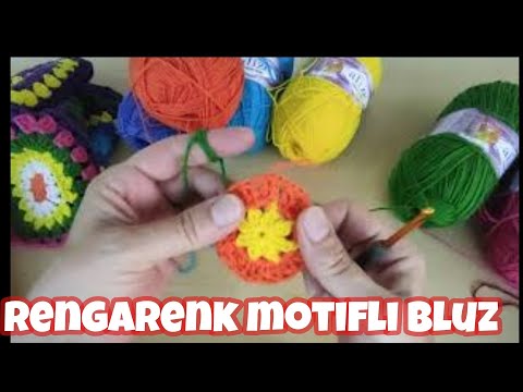 RENGARENK MOTİFLİ BLUZ yapılışı 1.bölüm @Örgü Hocam / örgü bluz modelleri / örgü modelleri