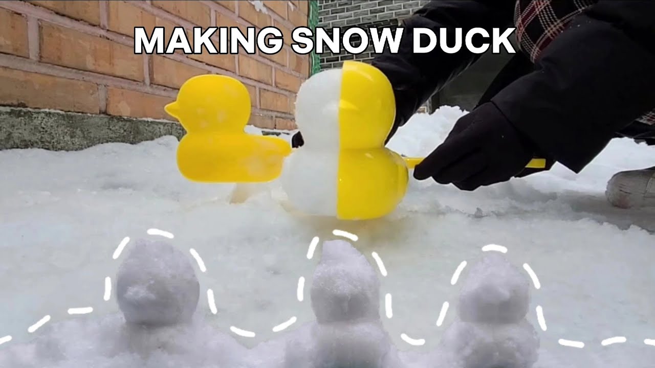 winter life in korea making snow duck - YouTube