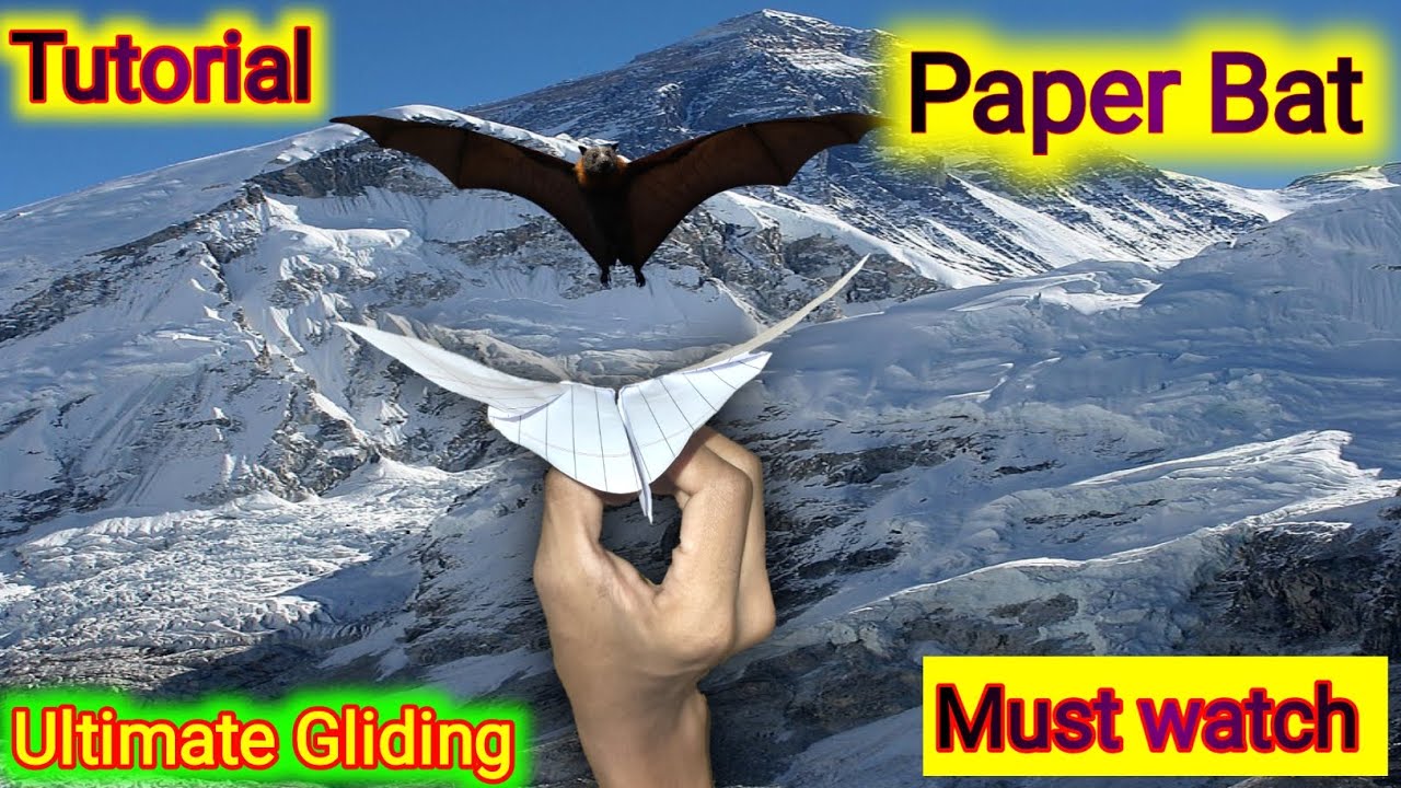 How to make paper bat flapping wings || Ultimate gliding Bat || paper ...