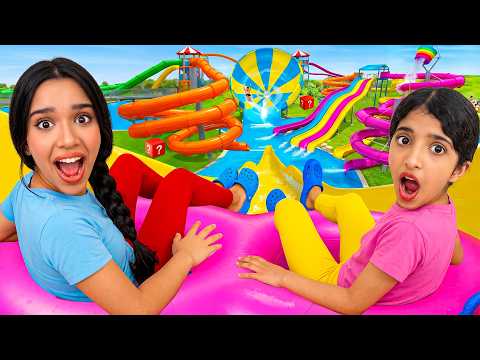 SHAFA VS GHAZAL: 24 HOURS WATERPARK CHALLENGE! 🌊😱💦 #shafa #shfa #safa #chafa