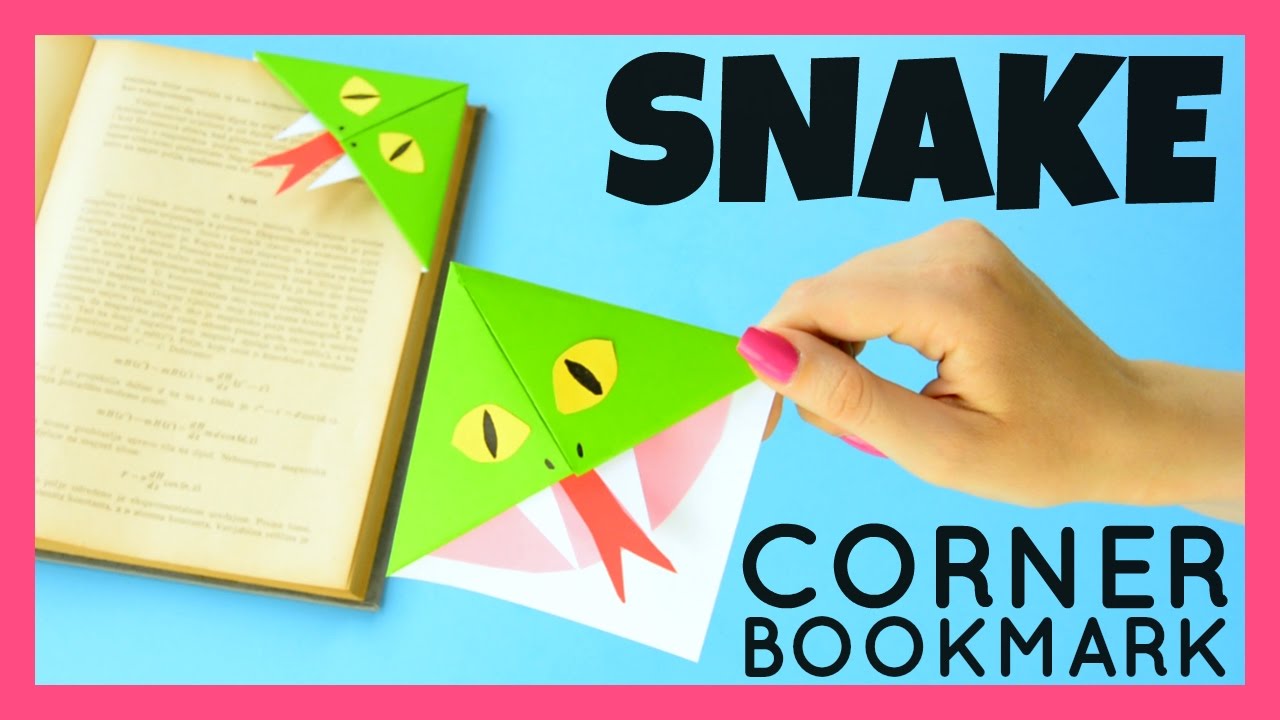 Corner Bookmark Snake - corner bookmarks ideas - YouTube