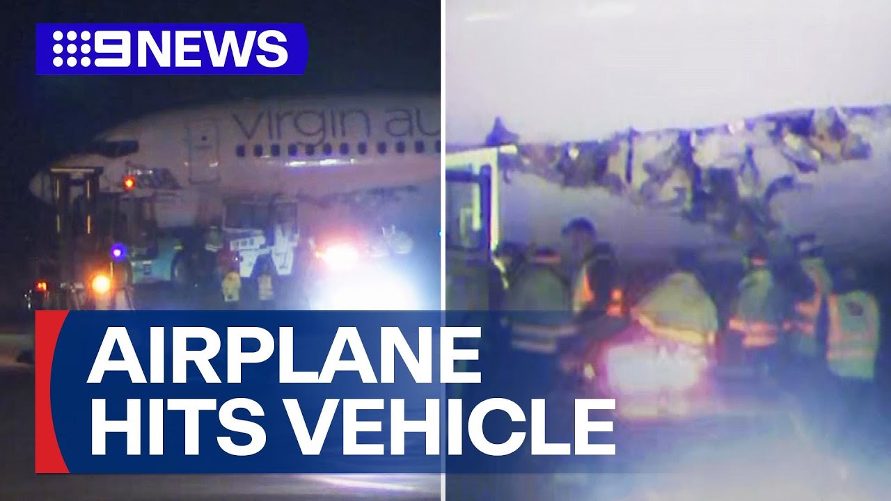 Plane crashes into vehicle at Melbourne Airport | 9 News Australia ...