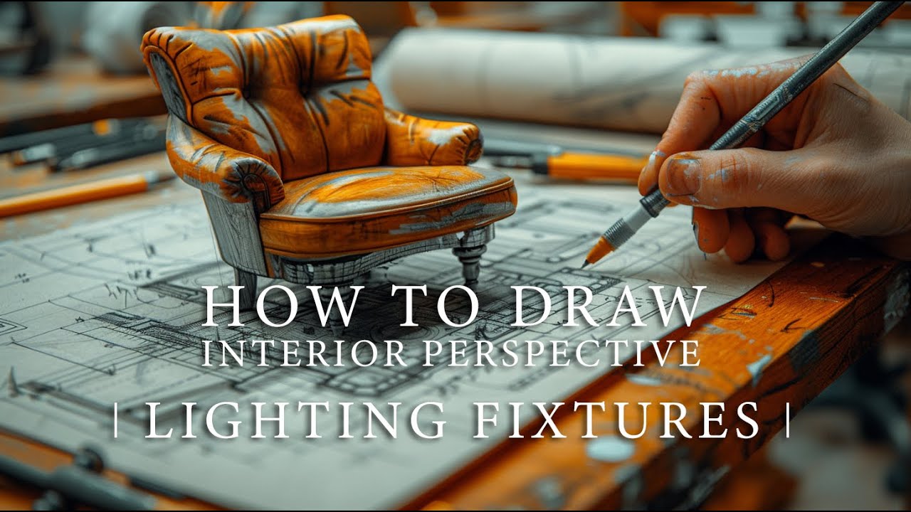 Episode 5 | how to draw interior perspective | lighting lighting ...