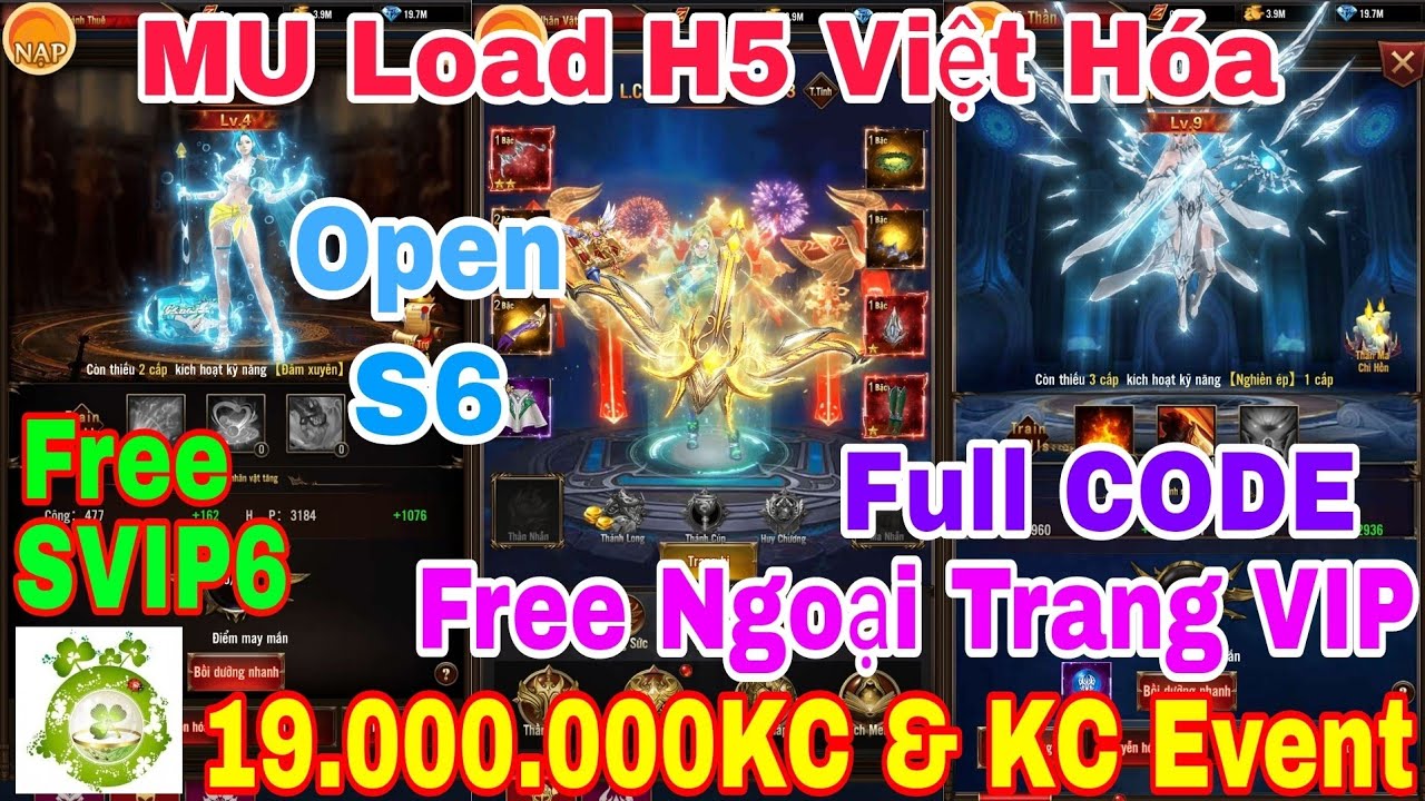MU Load H5 Việt Hóa Open S6 Hôm Nay | Free SVIP6 + VIP10 + 19.000.000 ...