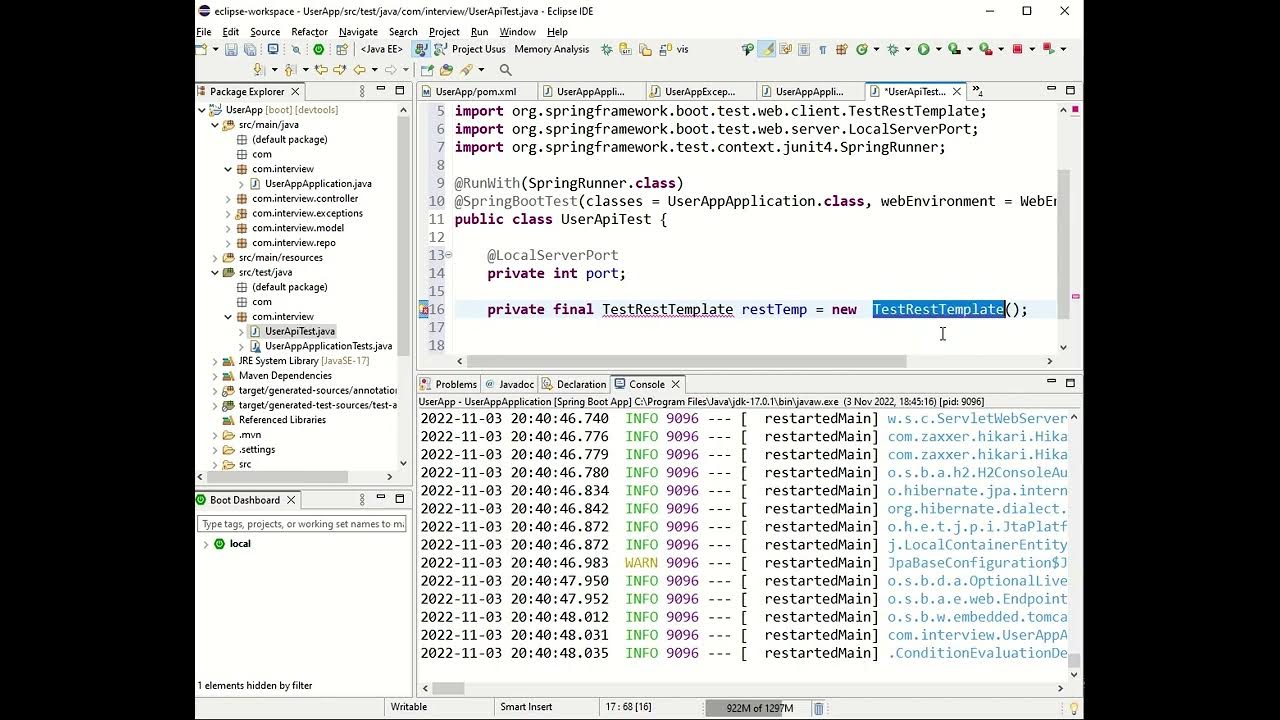 Springboot User app restAPI part3 - YouTube