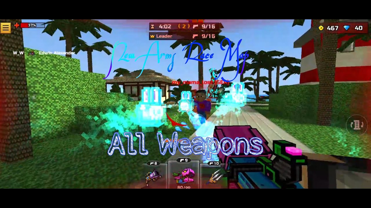 New Arms Race Map + All Weapons | Pixel Gun 3D (Paradise Resort Edition ...