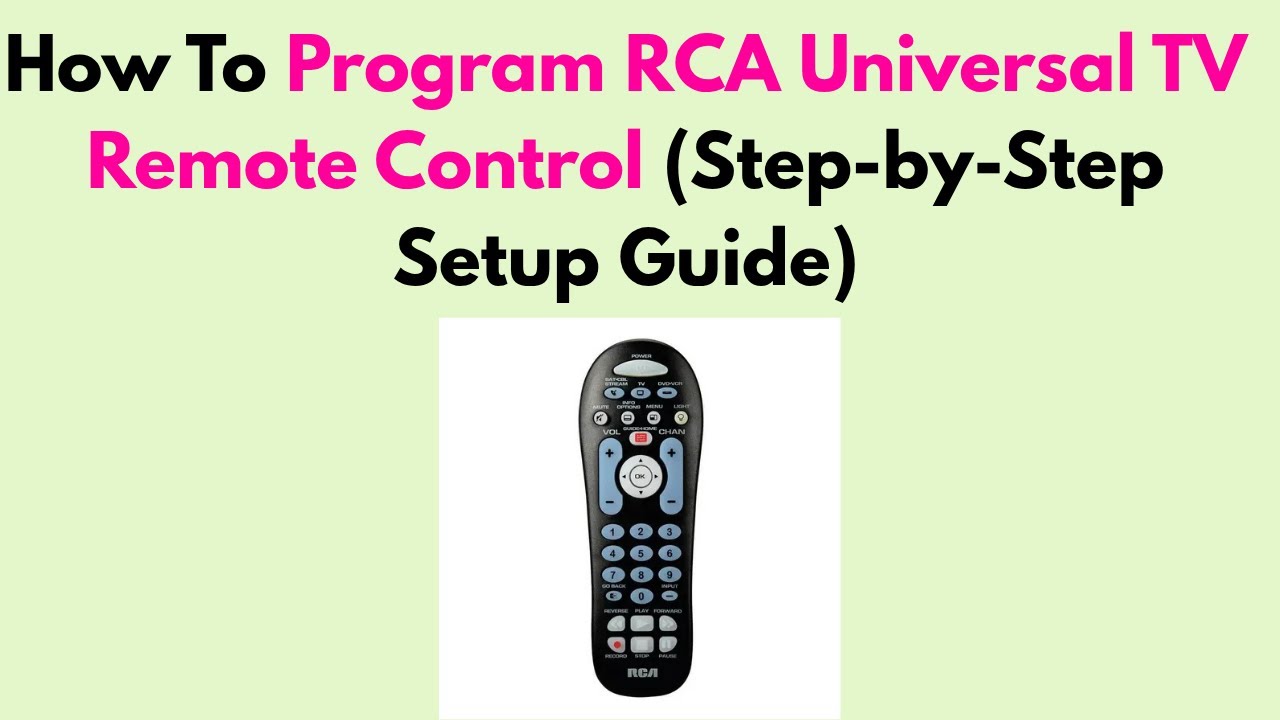 How To Program RCA Universal TV Remote Control (Step-by-Step Setup ...