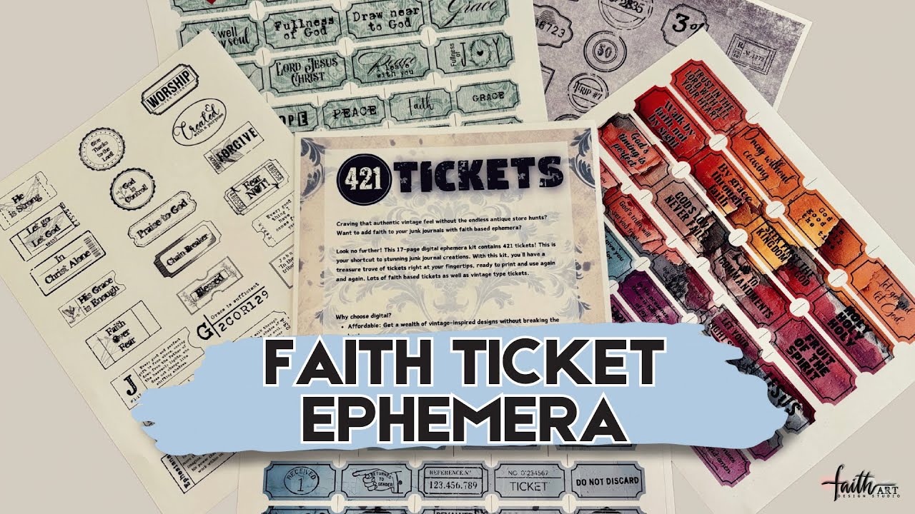 How to Add Beautiful Faith Elements to Your Junk Journal? Faith Tickets ...