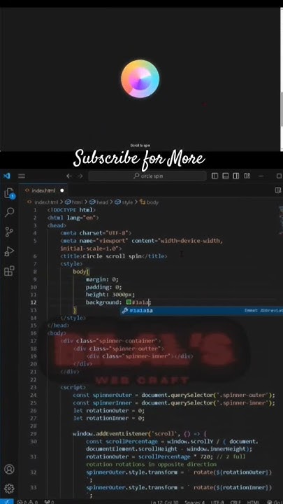 Scroll To Spin Html Css Or Javascript Ytshorts Html Webdesign 8081