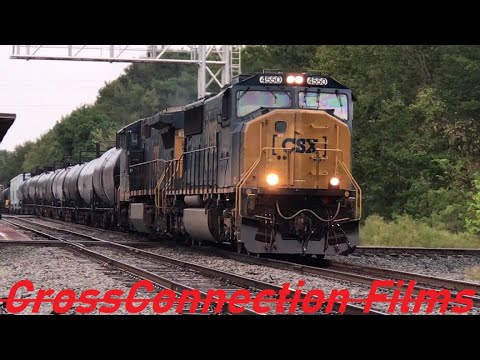 CSXT 4550 SD70MAC Rebuild Puts On A HornShow While Leading L225-07 SB W/7791 C40-8W Trailing ...