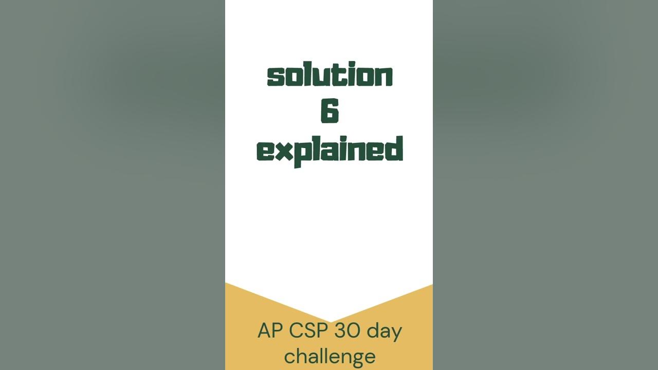 AP CSP | Exam Practice | 6 - YouTube