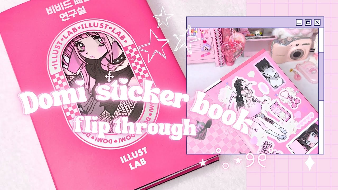 review ♡ domi world sticker book - illust lab - YouTube