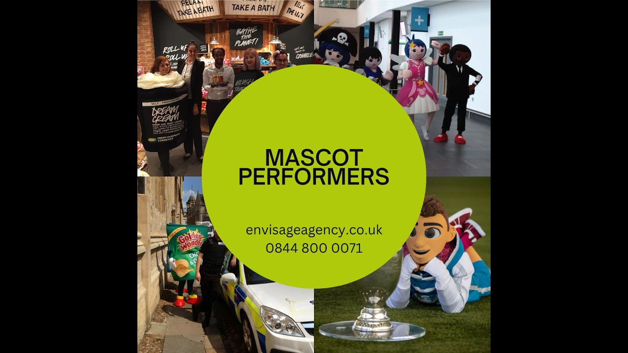Mascot and costume performers from Envisage Promotions - YouTube