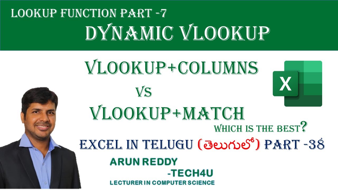 EXCEL IN TELUGU PART 38 DYNAMIC VLOOKUP YouTube EXCEL IN TELUGU PART 38 DYNAMIC VLOOKUP YouTube