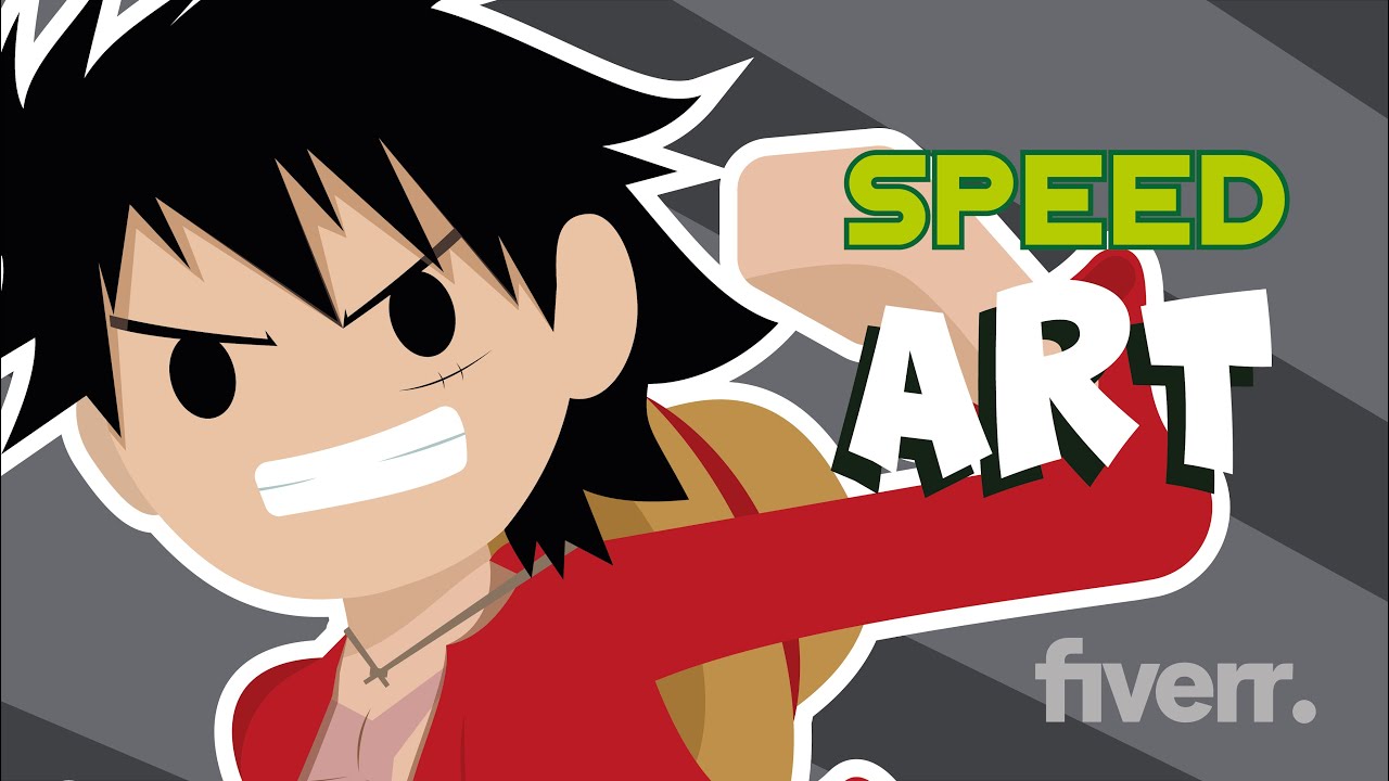 Speed Art Illustration In 04 Minutes (LUFFY ONE PIECE) - YouTube