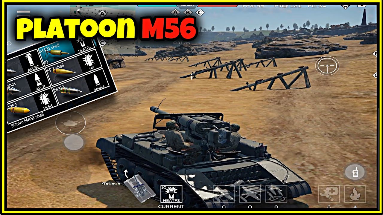 Platoon M56 has M431 shell (320mm) in tier V in war thunder mobile ...