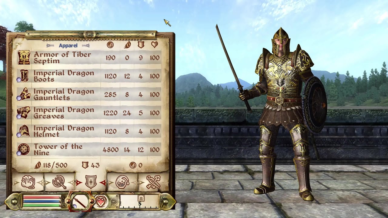 TIBER SEPTIM'S ARMOR - TES IV OBLIVION - YouTube