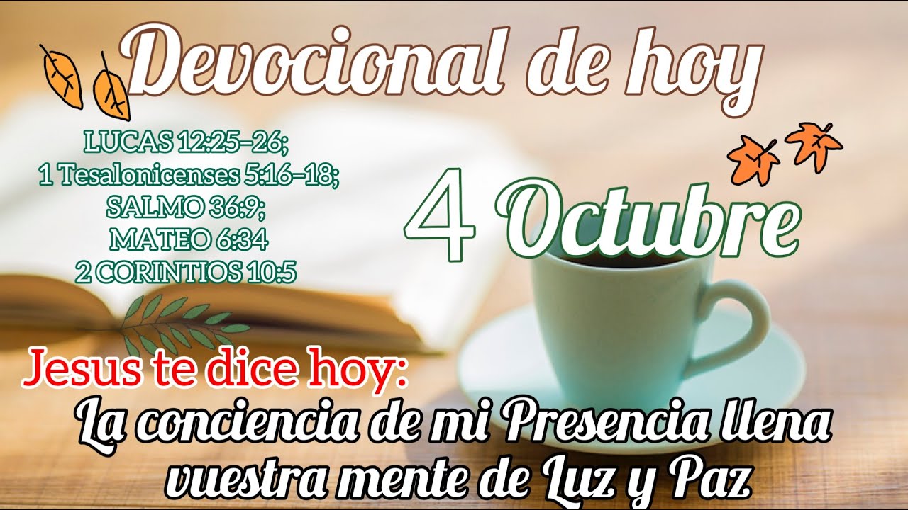 Devocional de hoy 4 Octubre | Devocionales cristianos cortos ...