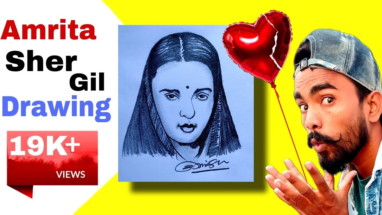 Amrita Sher-Gil Drawing | Indian Artist Amrita Sher-Gil Biography Hindi ...