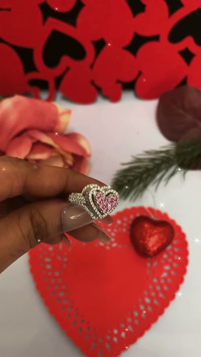 DiamondCelebritees 2.50CT Women's925 Silver White VVS 'D' PINK Moissanite 3D Heart Shape Ring ...