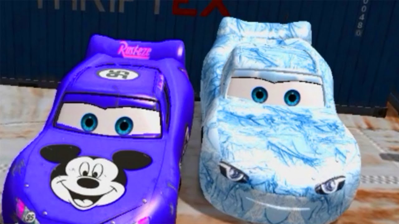 Cars Lightning McQueen - Elsa and Mickey Mouse Funny Video for Kids ...