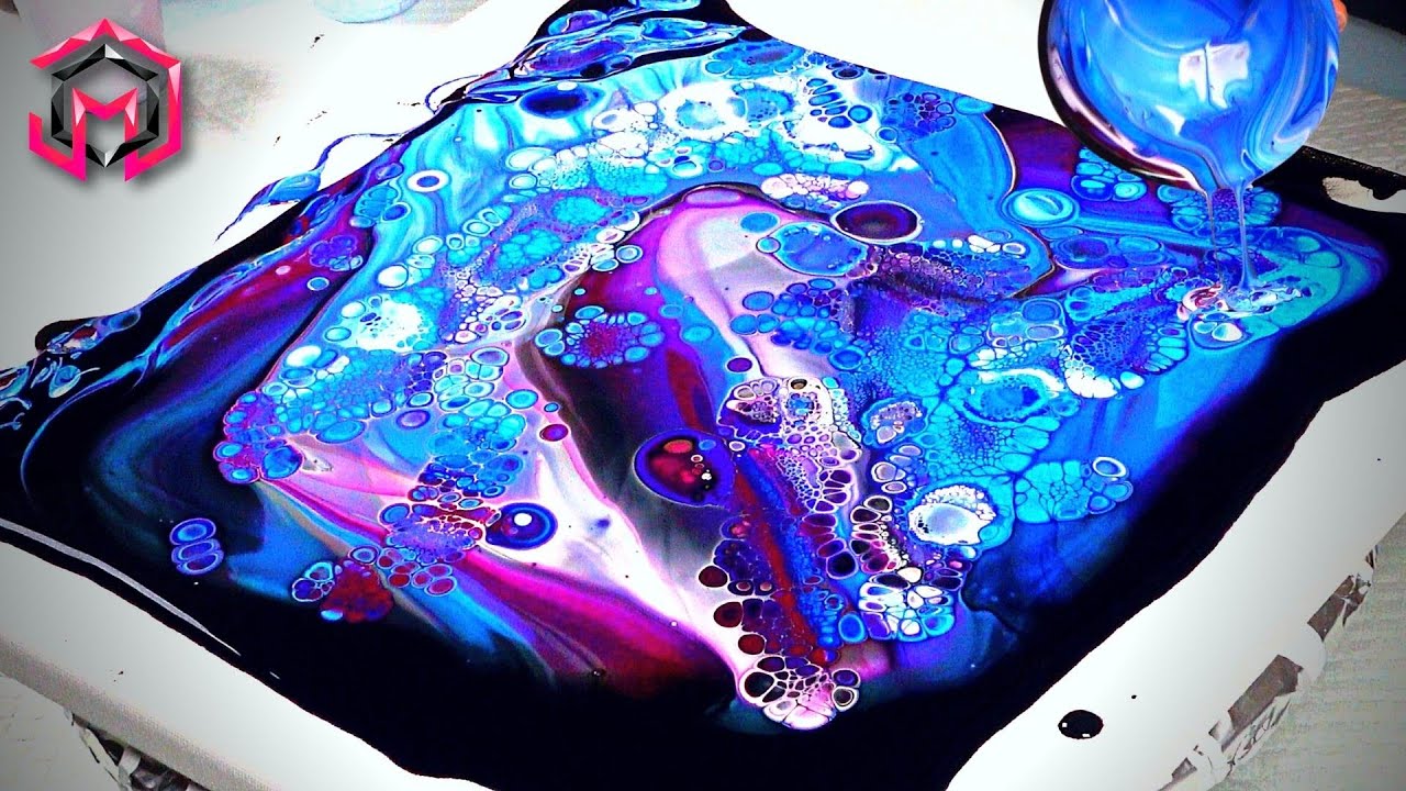 STARRY NIGHT VIBES - Acrylic Pouring and Fluid Art for Therapy - YouTube