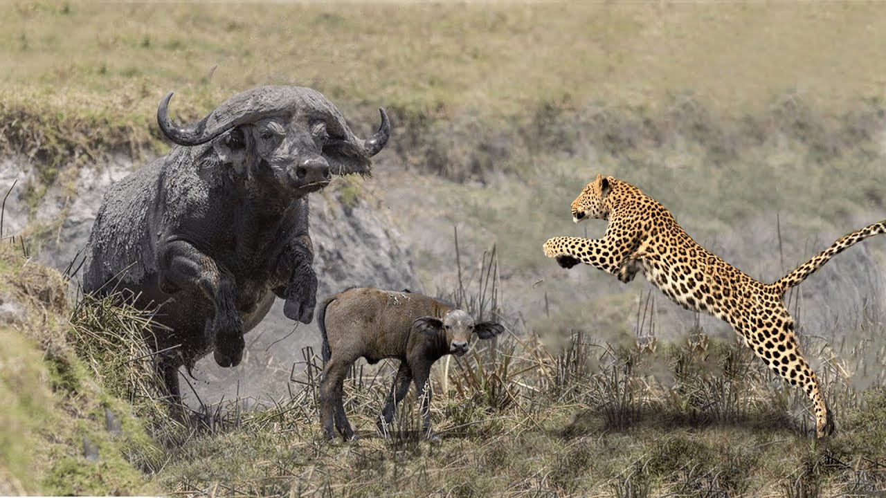 Leopard Hunting Baby Buffalo - YouTube