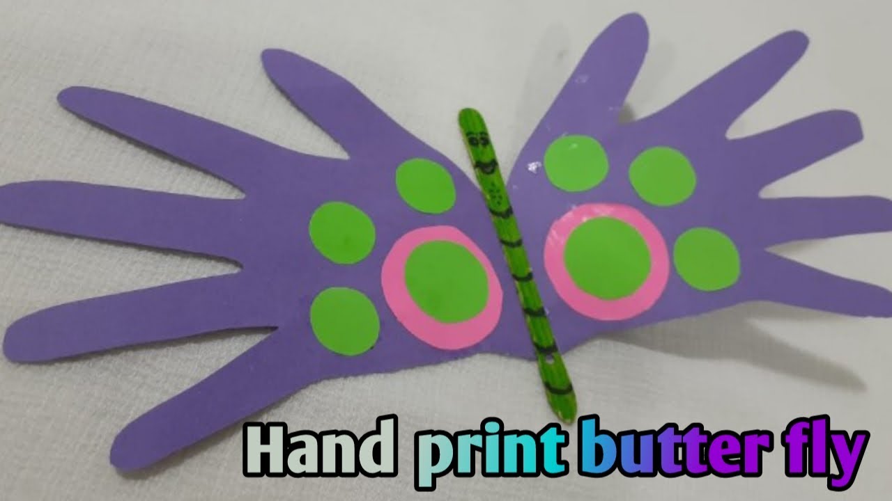 How to make handcraft butterfly with papers by kids with rhymes - YouTube