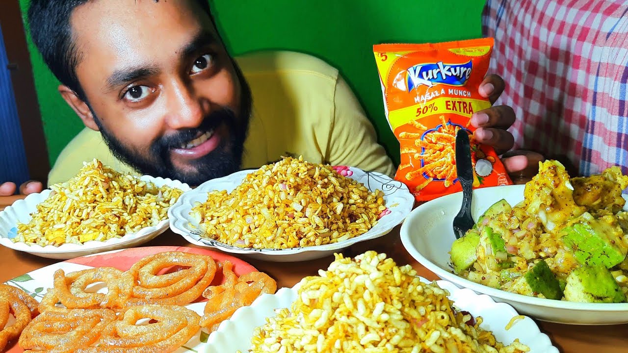 Jhal Muri Chira Bhaja Chal Bhaja Makha Eating Show Mukbang Eating ...