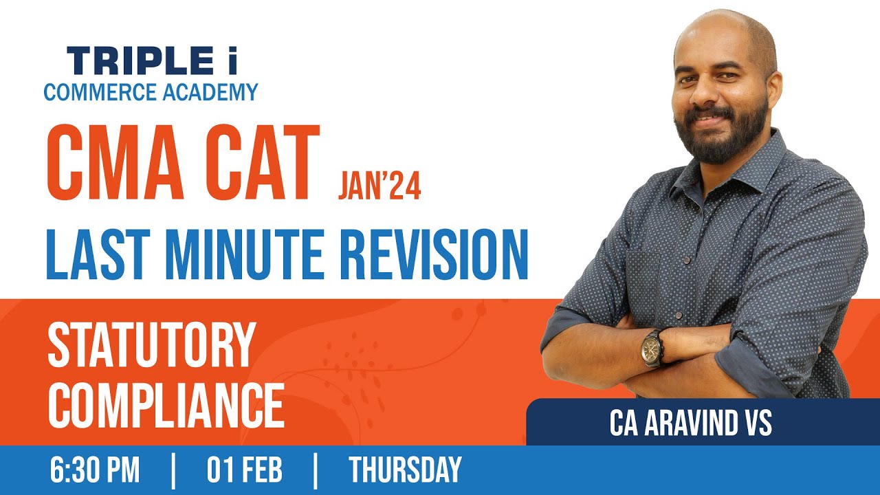 CMA CAT Jan'24 | Titans Batch | Statutory Compliance | Triple i - YouTube