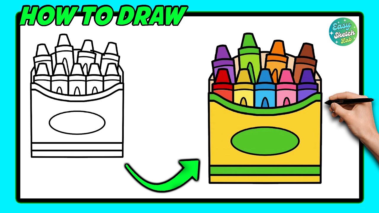 How to Draw a Crayon | Step-by-Step Tutorial - YouTube