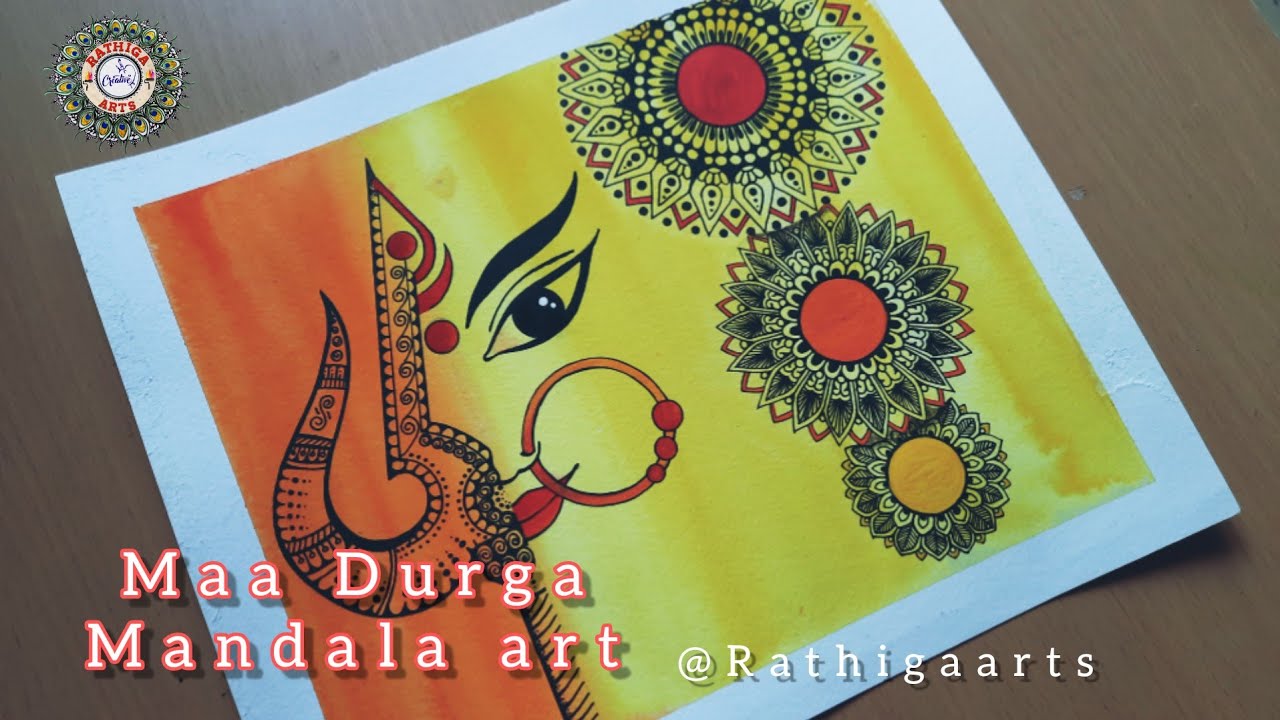 Maa Durga mandala art / How to draw mandala art - YouTube