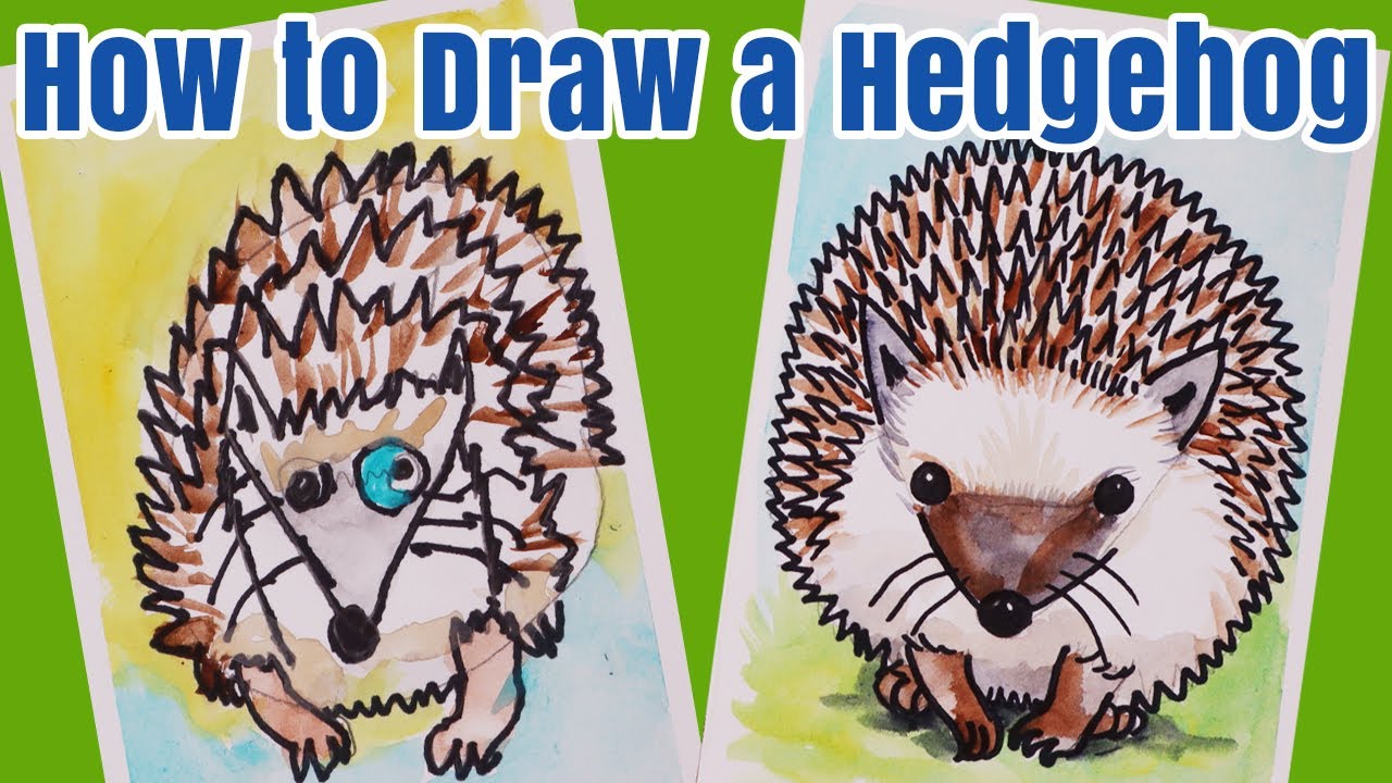 How to Draw and Paint a Hedgehog Kids Art Tutorial - YouTube