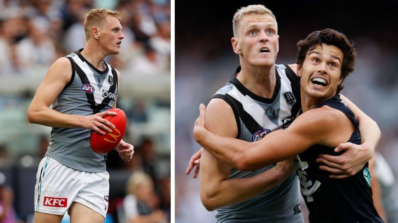 Sam Hayes AFL Debut Highlights (5 Disposals, 20 Hit-outs) - YouTube