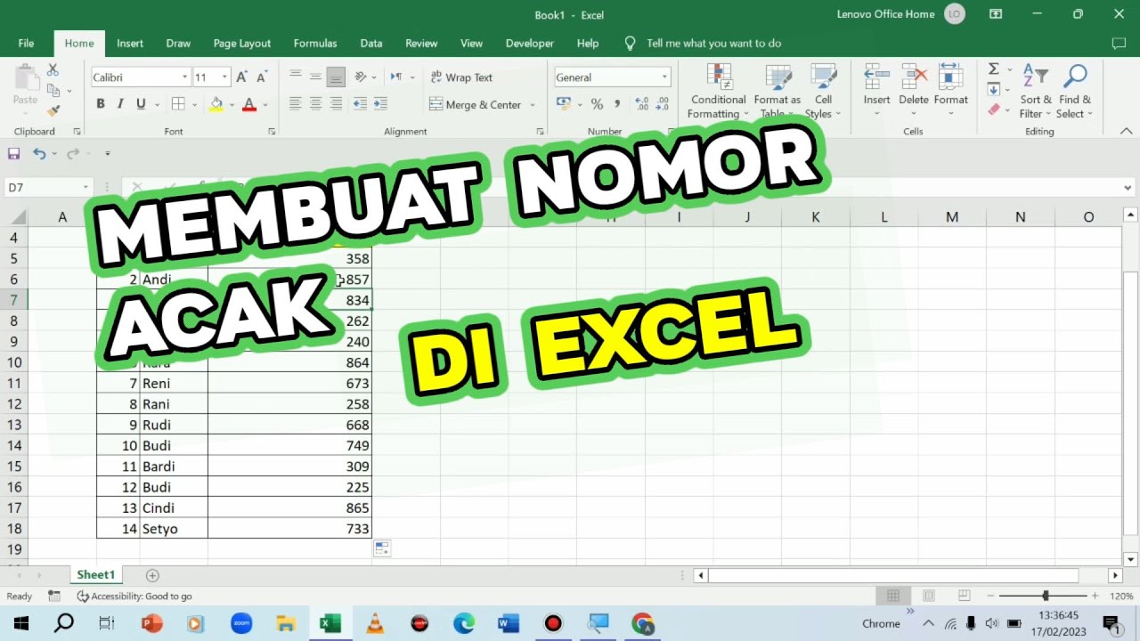 Cara Membuat Angka Random di Excel - Jumlah Angka Randomnya Bisa Kita ...