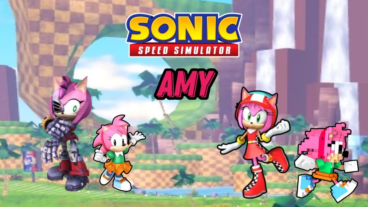 Showcasing ALL of my Amy skins sonic speed simulator - YouTube