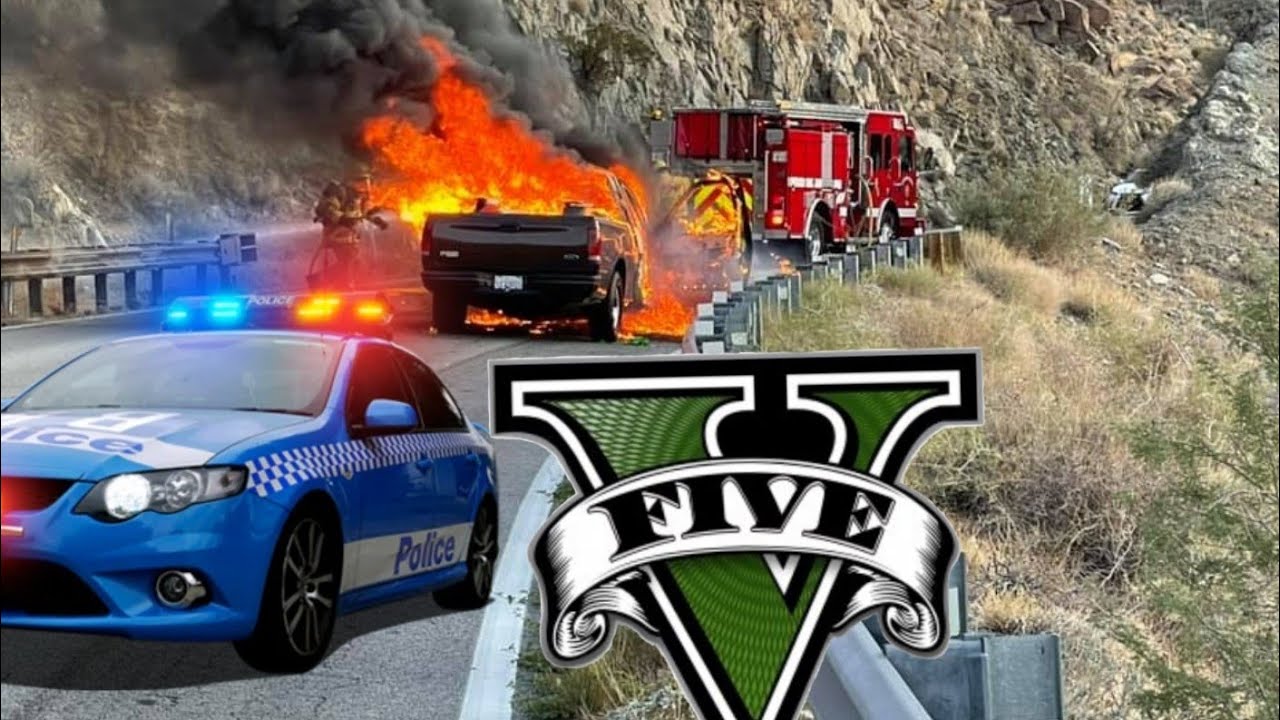 Massive freeway fire and more pursuits - YouTube