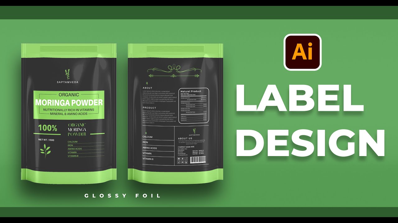 How to Product Packaging Design (Powder Pouch ) in illustrator ...