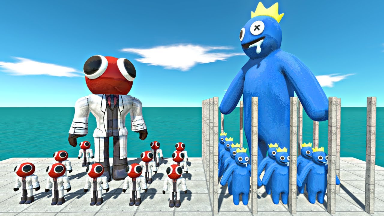 Rainbow Friends Red Rescues Rainbow Friends Blue and Fight - Animal ...