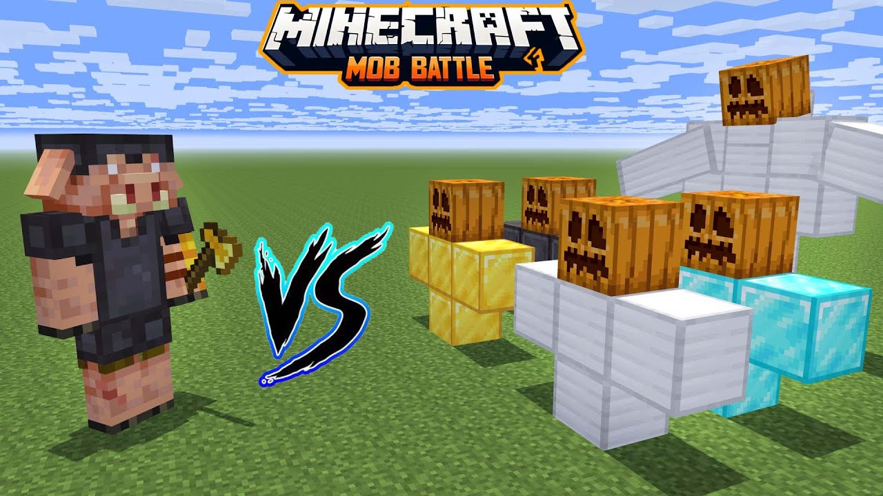 Piglin Brute With Netherite Armor vs All Golems in Minecraft Battle ...