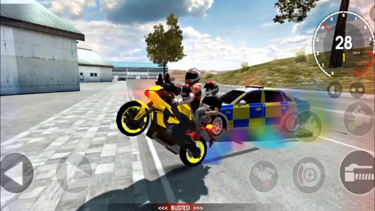 Yellow Bike Double Man Bike Racing Android Game - Motorbike Polic ...