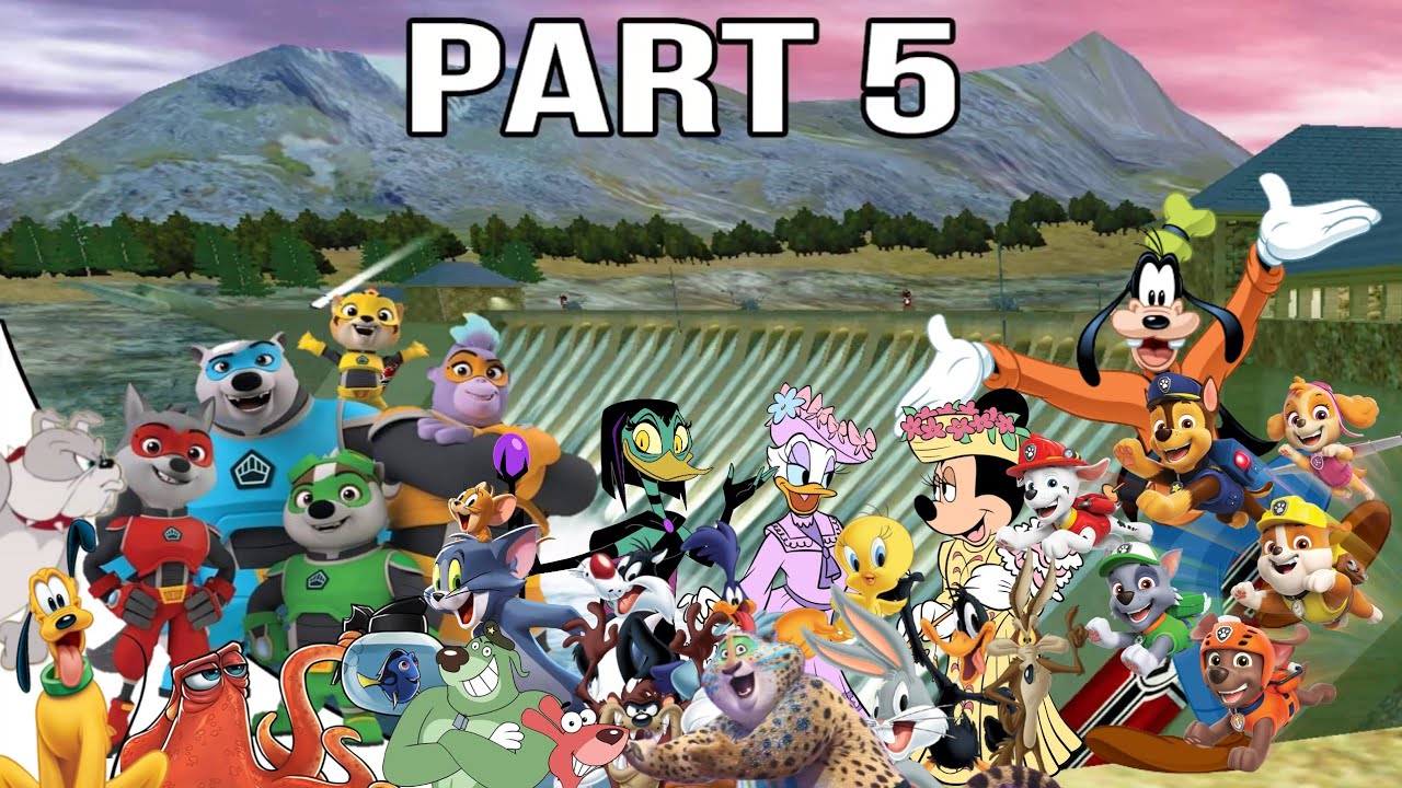 Call of Duty 1 Part 5 Eder Dam DAISY GOOFY MINNIE CHASE ROCKY HANK DORY ...