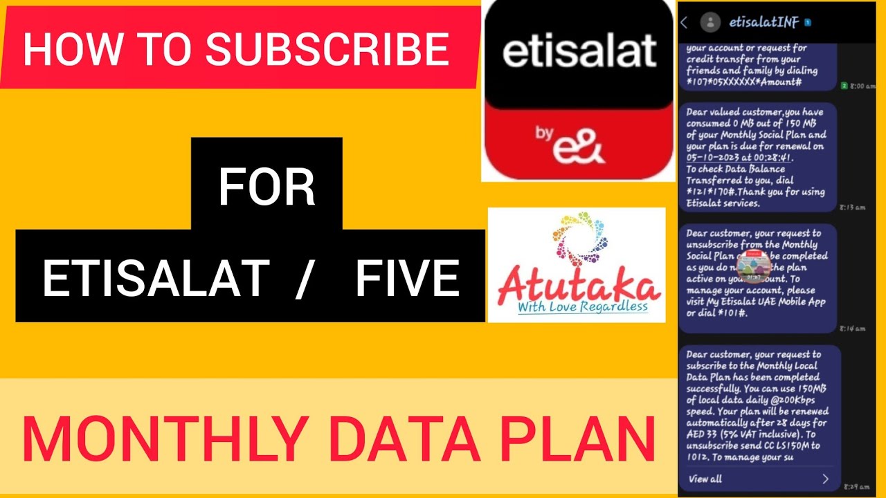 How To Subscribe To A Monthly Data Plan-Etisalat/Five - YouTube