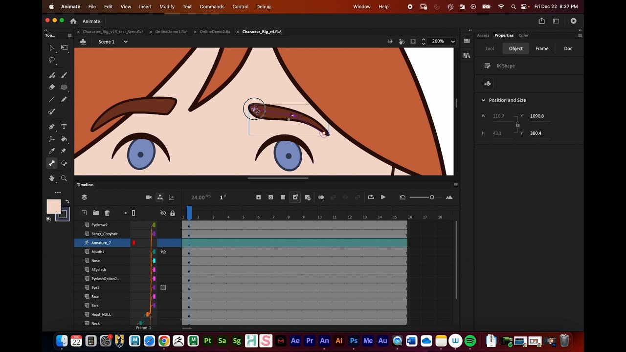 Adobe Animate 2D Rig Part 5: Eyebrows & Bone Tool Basics - YouTube