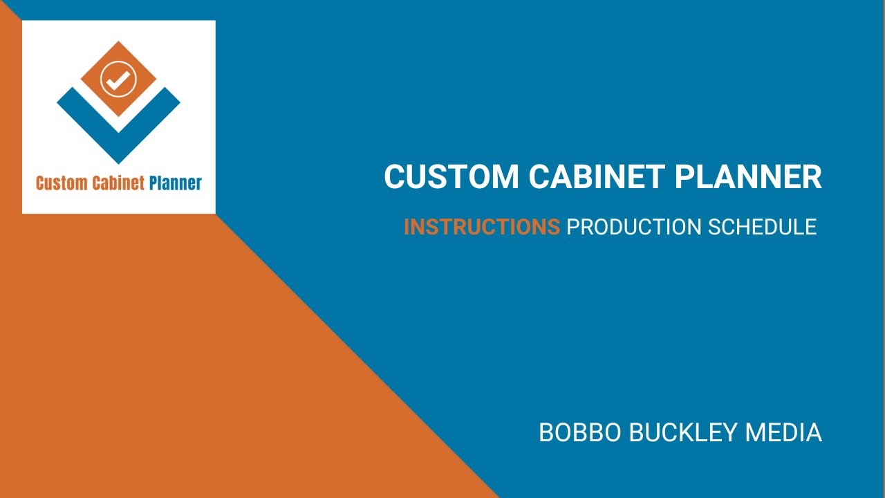 Custom Cabinet Planner-Instructions-Production Schedule - YouTube