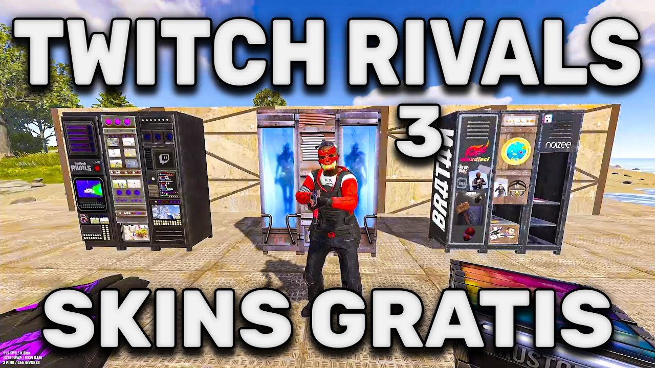 TWITCH RIVALS 3 RUST ENSEÑANDO LAS SKINS ( DROPS GRATIS ) - YouTube