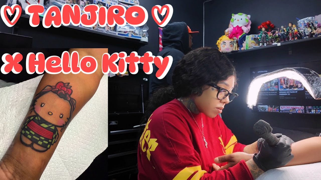 Tanjiro X Hello Kitty Tattoo!!!! - YouTube
